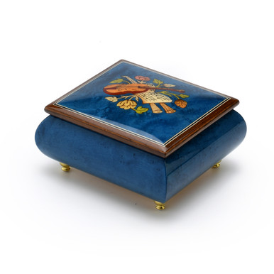 Inspiring 18 Note Royal Blue Music Theme with Violin Wood Inlay Music ...