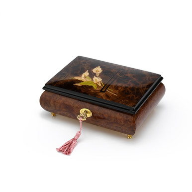 Truly Remarkable Calla Lilies & Cross Inlay Music Jewelry Box ...