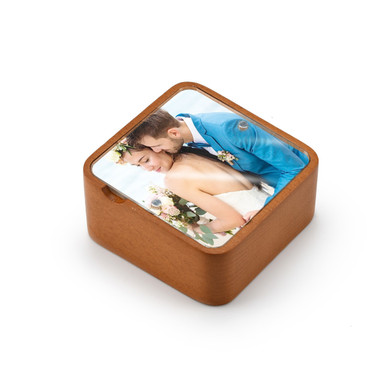 Natural Wood Tone Music Box | Photo Frames | Music Box Attic