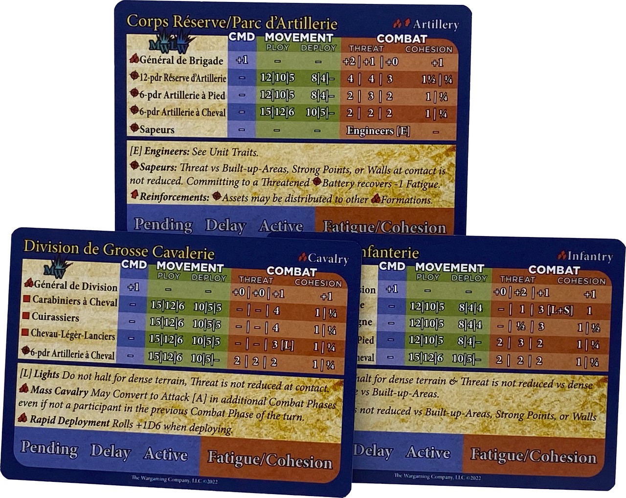 ESR French Stat Cards (Mid War) - The Wargaming Company Online Store