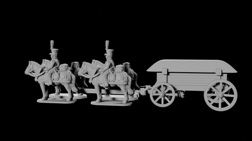 French Ponton [Pontoon] Wagon et Train in Shako