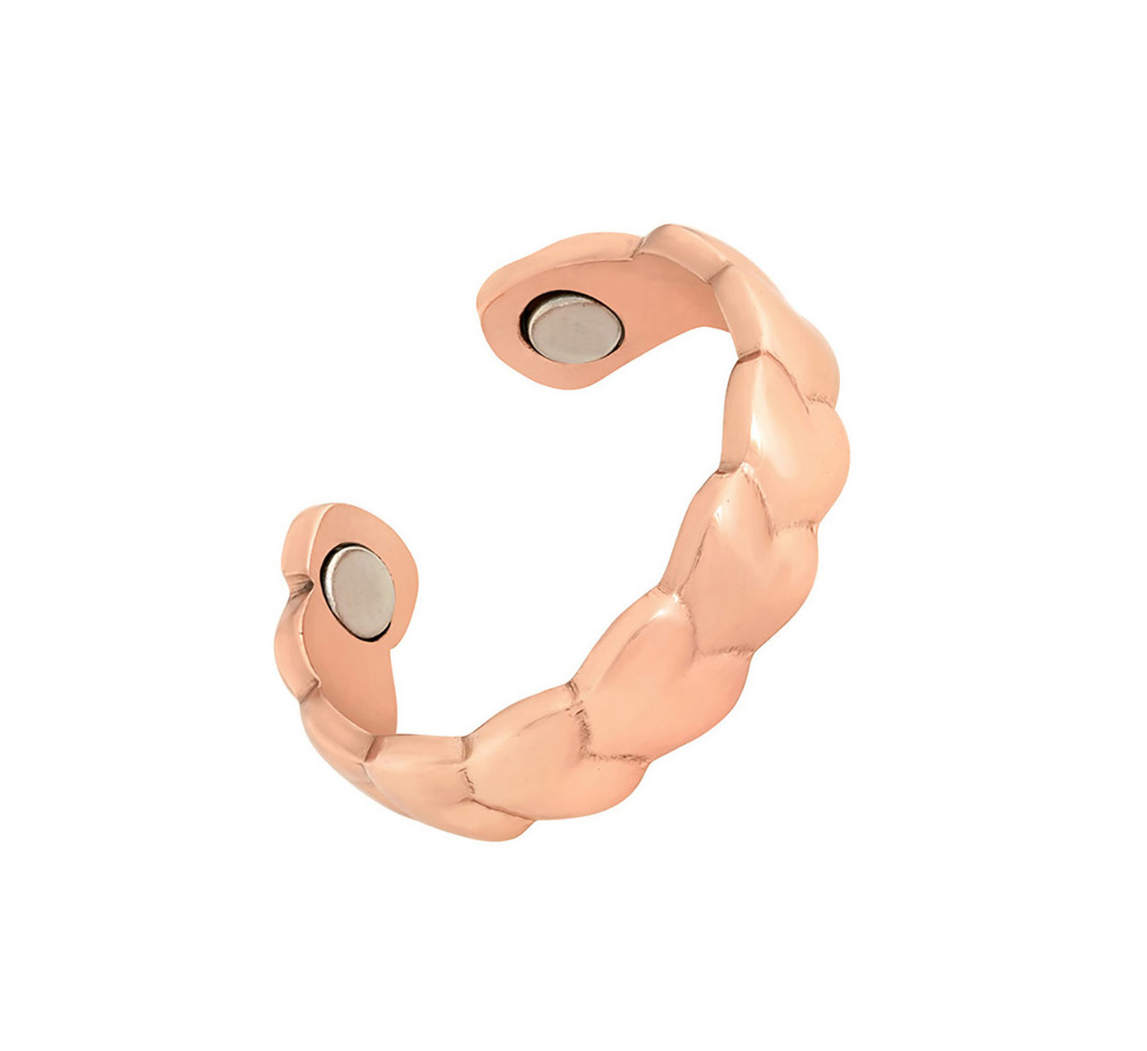 2 Copper Adjustable Magnetic Therapy Rings Hearts