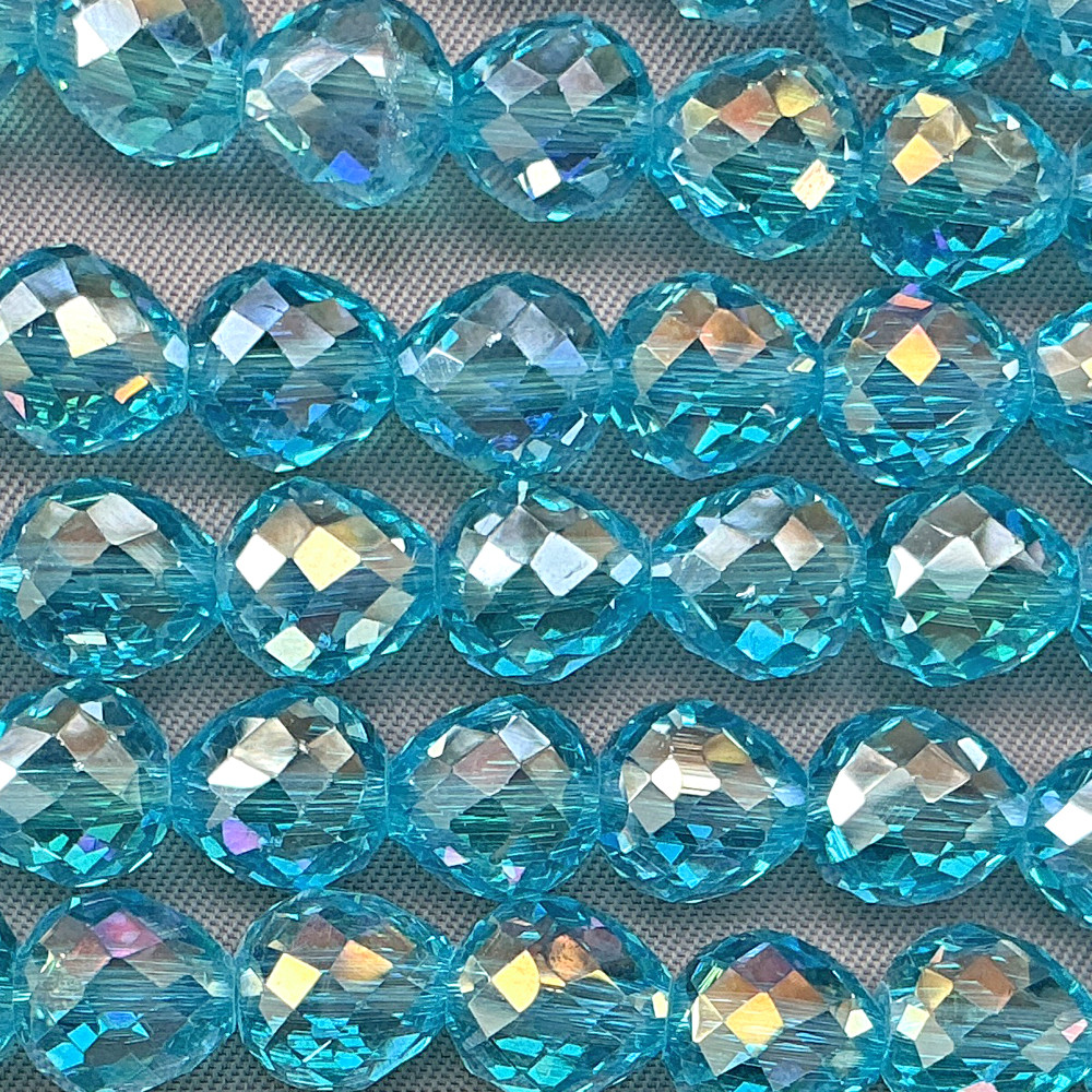 Aqua AB 8mm Faceted Onion Chinese Crystal Glass Beads per Strand - Dry ...