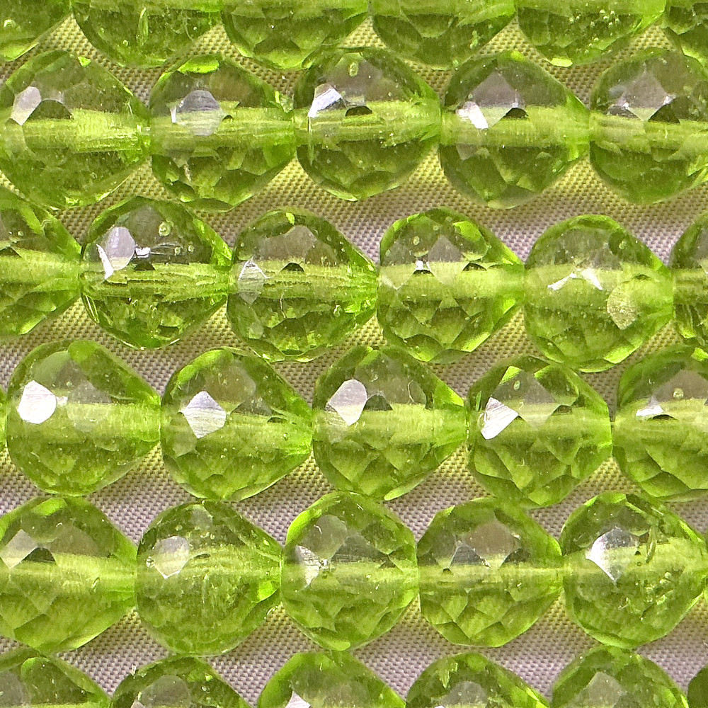 Olive Faceted Onion 10mm Glass Beads per Strand - Dry Gulch Beads & Jewelry