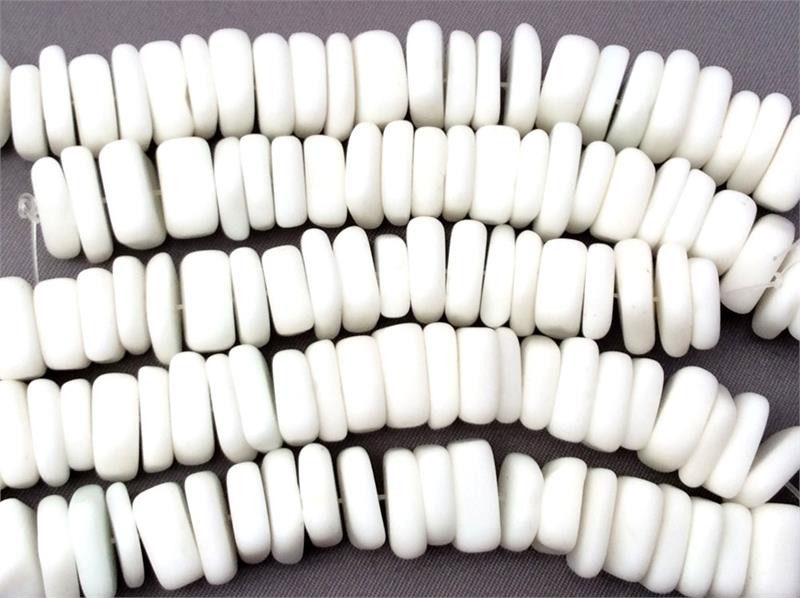 White Square 6-10mm Sea Glass Beads Per Strand - Dry Gulch Beads & Jewelry