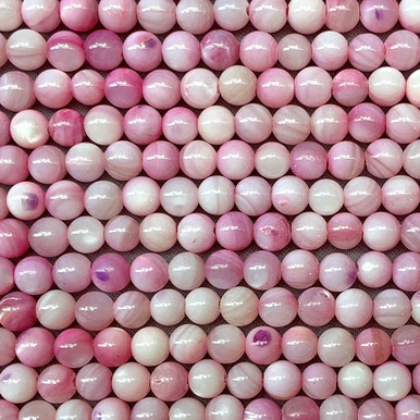 Light Lilac Dyed MOP 4mm Round Beads Per Strand - Dry Gulch Beads & Jewelry