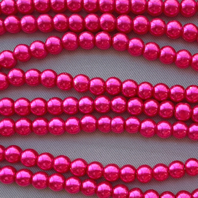 Fuchsia 5mm Smooth Round Glass Pearls 1mm Hole Per Strand - Dry Gulch ...
