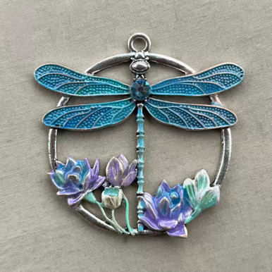 BIG Dragonfly Flower Pendant Handmade Artisan Skimmer Per Pc