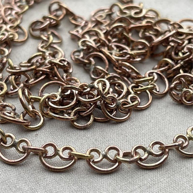 Pretzel Scroll Solid Brass Chain 8x6mm Soldered Raw India Brass Per Ft ...