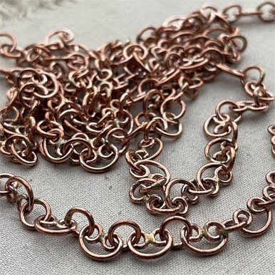8x6mm Pretzel Scroll Solid Copper Chain Soldered Raw India New Stock No ...