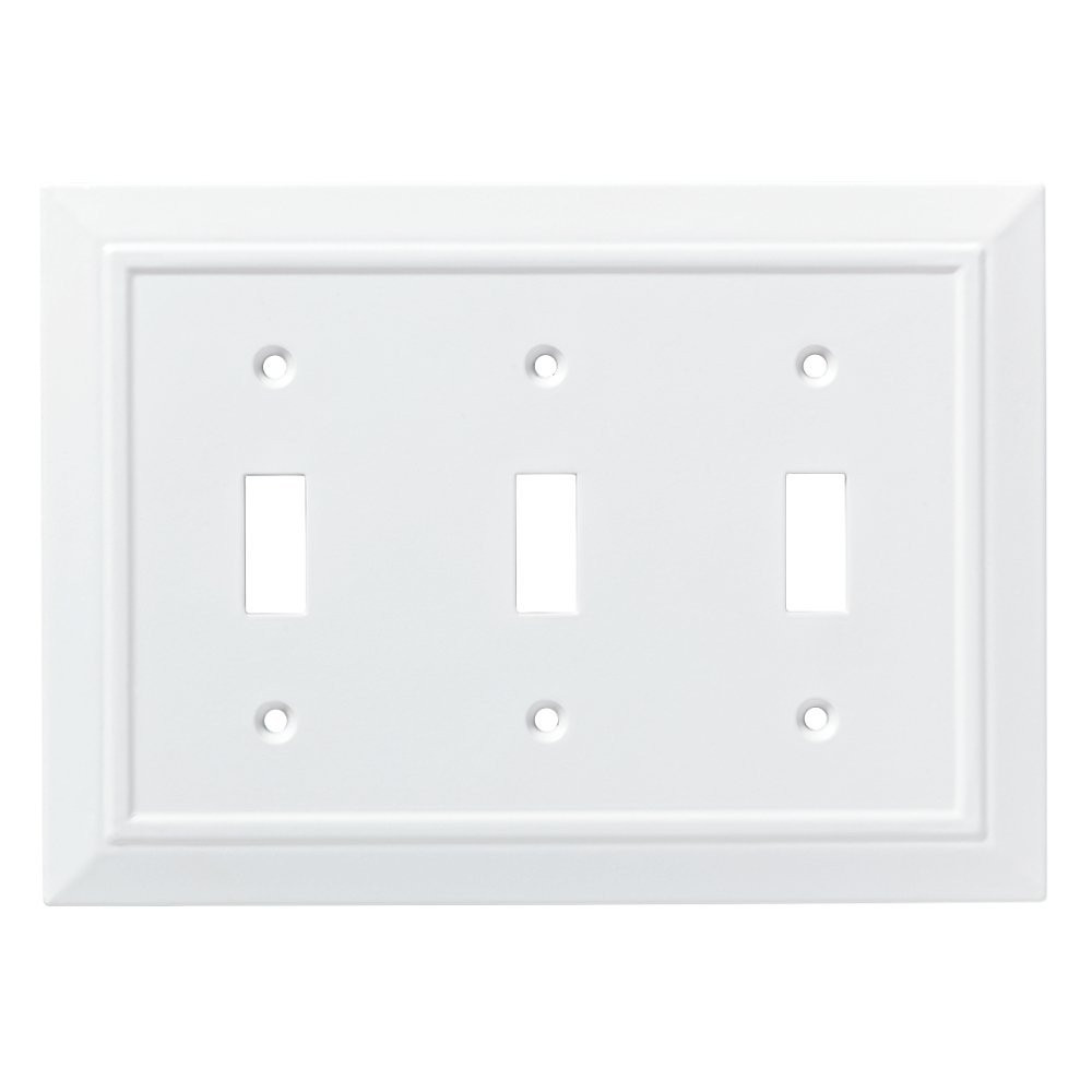 Franklin Brass W35249-PW Pure White Wood Architect Triple Switch Cover ...
