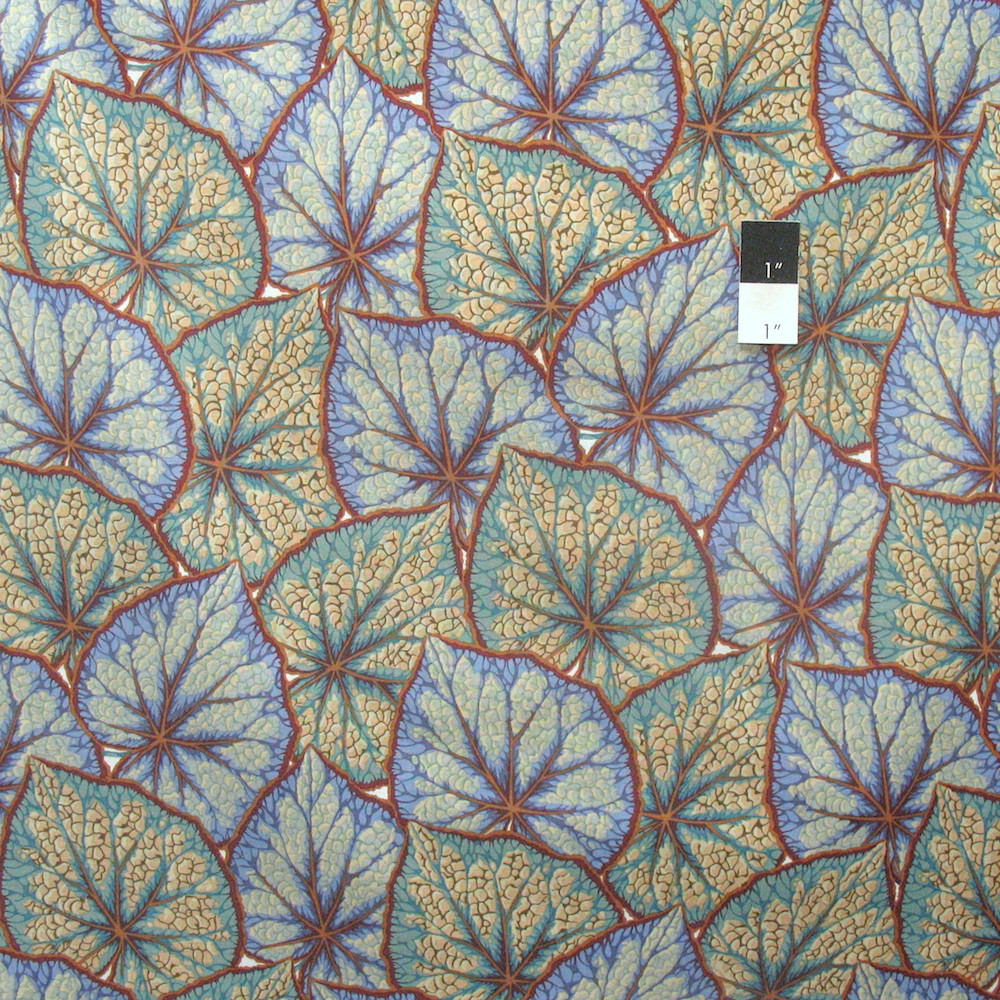 Philip Jacobs PWPJ018 Begonia Leaves Grey Cotton Fabric By The Yard