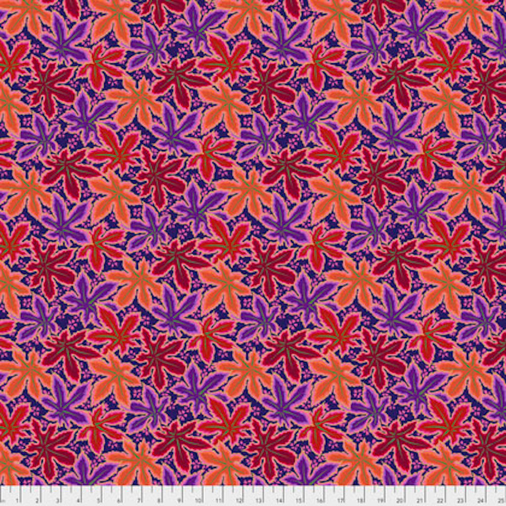 Philip Jacobs PWPJ093 Lacy Leaf Red Cotton Quilting Fabric By Yard