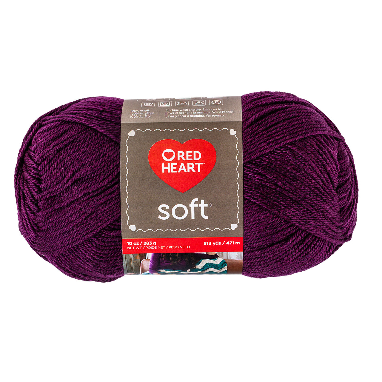 Red Heart Soft Grape Knitting & Crochet Yarn - Flying Bulldogs, Inc.
