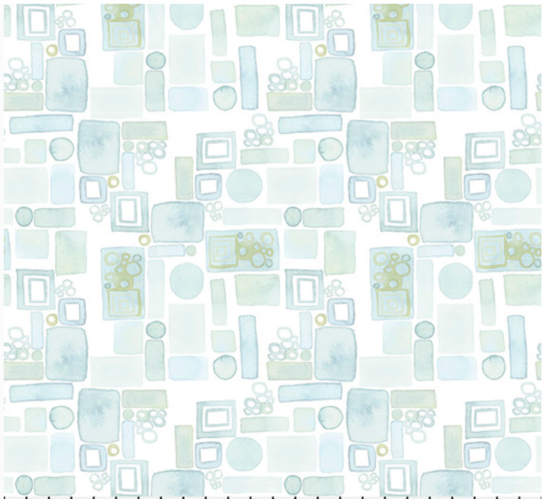 Shell Rummel Natural Affinity Watercolor Meadow Celadon Fabric By The ...