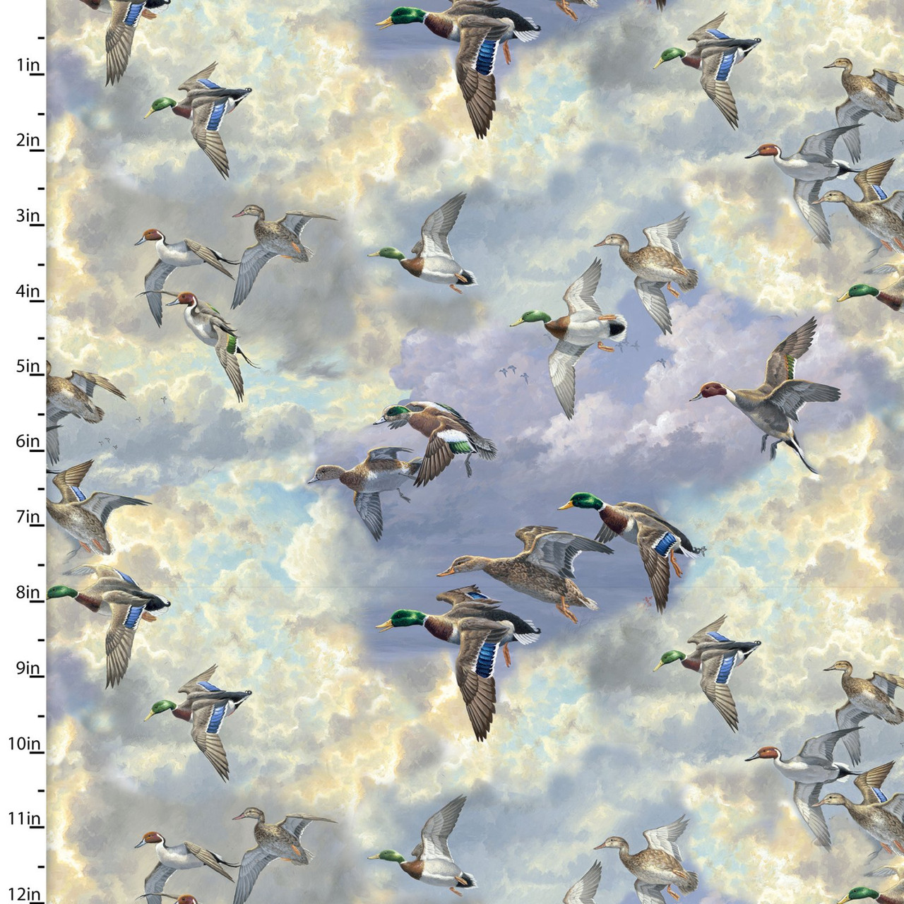 3 Wishes Nature Walk Into the Wind Blue Cotton Fabric By Yard - Flying ...