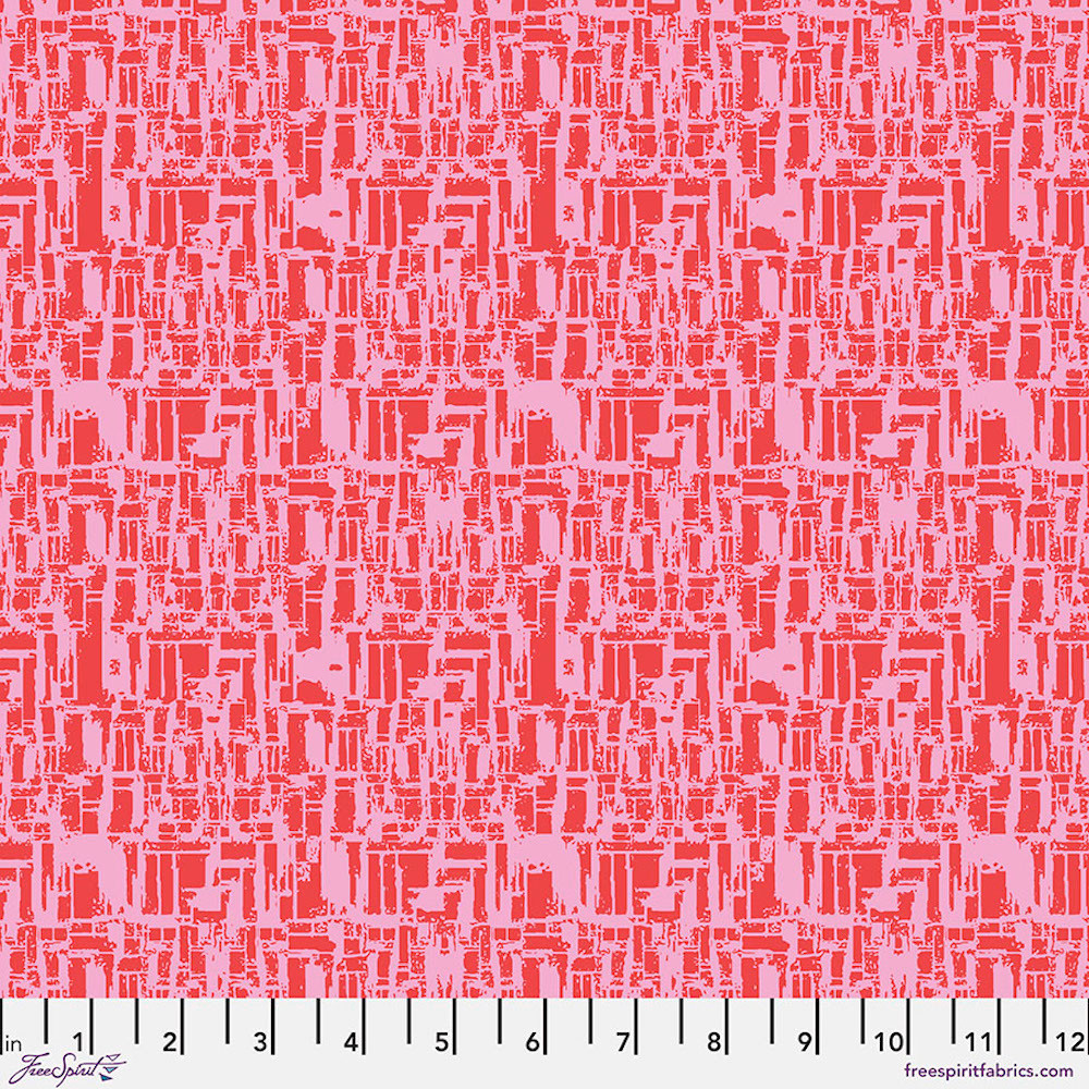 Victoria Findlay Wolfe Next Door Garden Crackle Red Cotton Fabric by ...