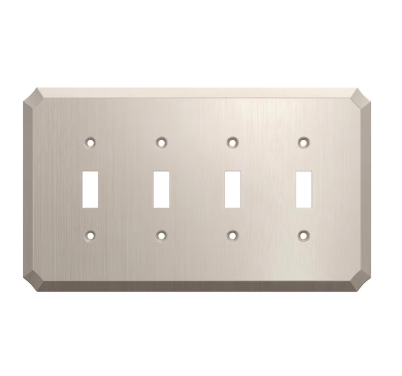 Allen + Roth Advington Satin Nickel Quad Switch Wall Plate Cover ...
