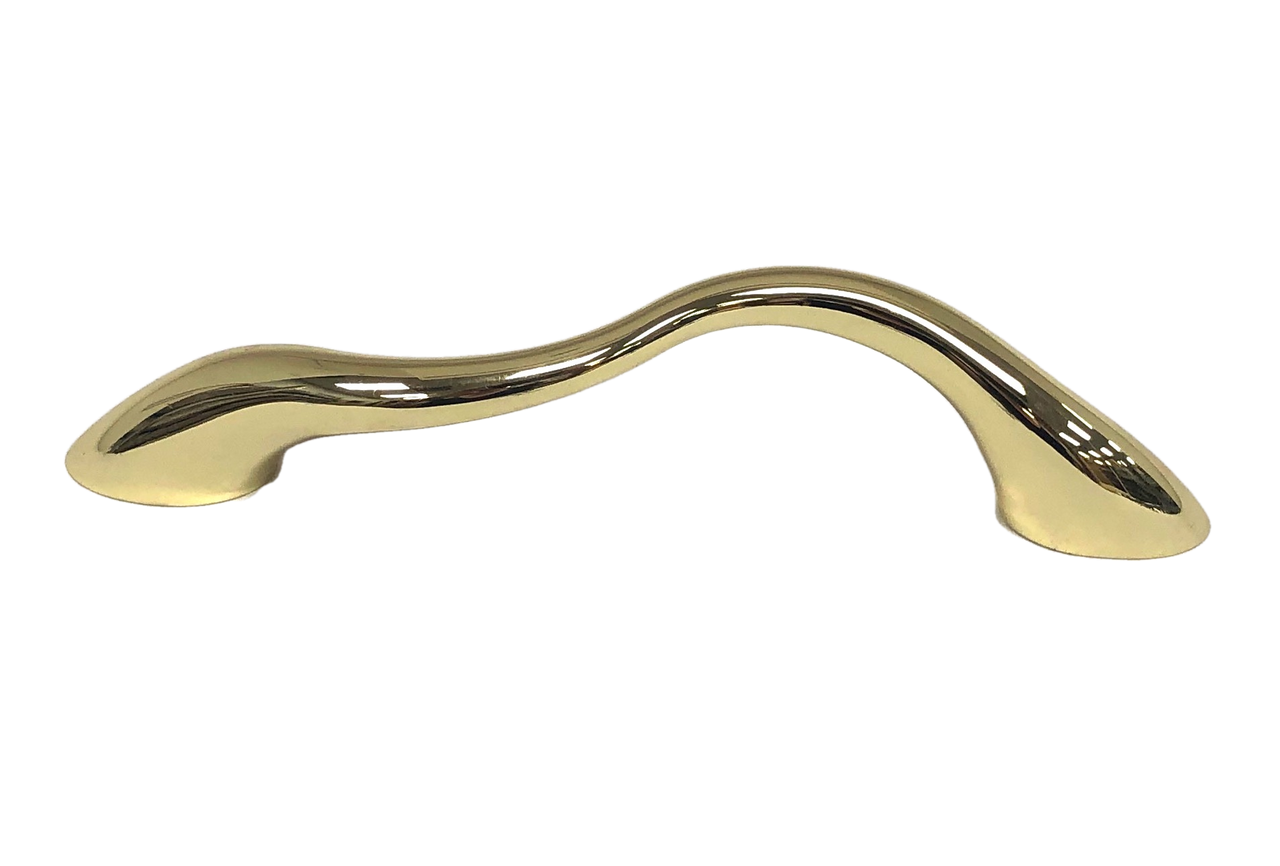 PN0415-PB 3 3/4" Wavy Drawer Cabinet Knob Pull Polished Brass - Flying ...