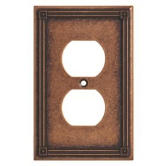 135766 Ruston Sponged Copper Single Duplex Outlet Switch Cover Plate