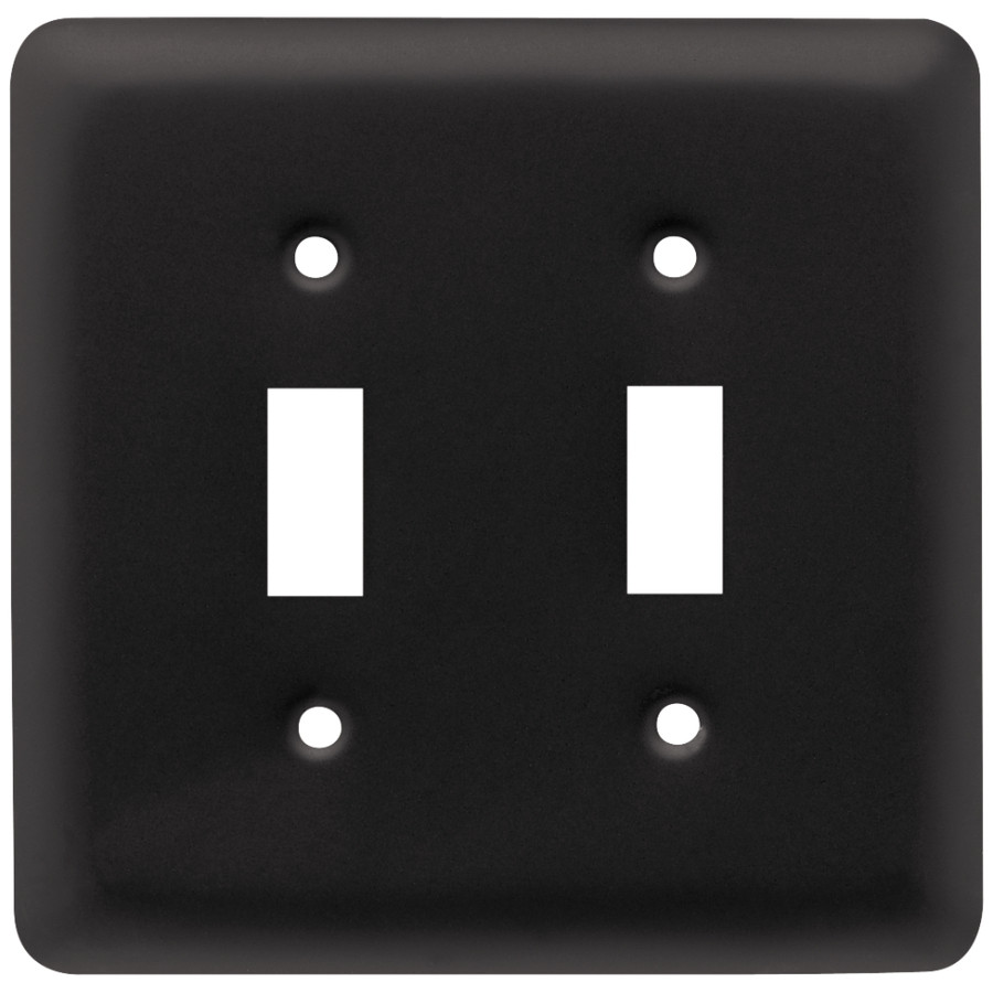 W10246-FB Flat Black Stamped Steel Double Switch Cover Plate