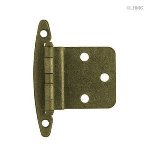 H00930C-AB 3/8" Self Closing Inset Hinge Antique Brass 2 Pack