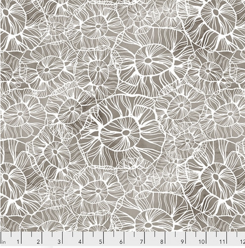 Shell Rummel PWSR042 Time & Tide Sea Flower Mocha Cotton Fabric by The Yard