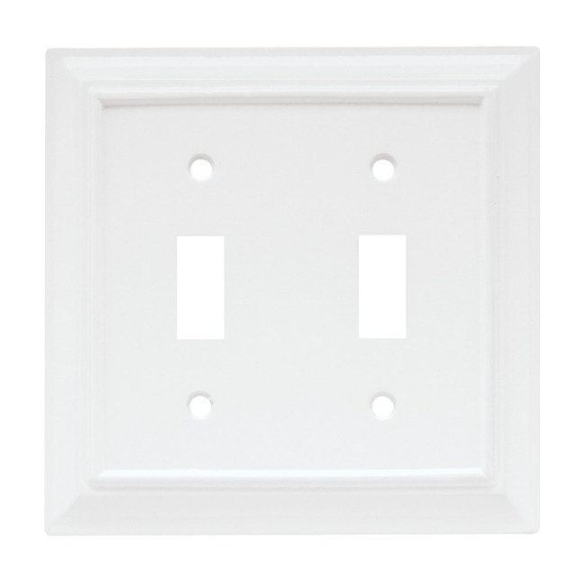 171917 White Wood Architect Double Switch Cover Plate