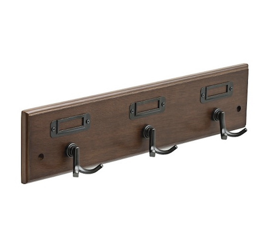 085-03-2948 Customizable Label 18" 3 Hook Coat/Hat Rail Coco w/ Soft ...