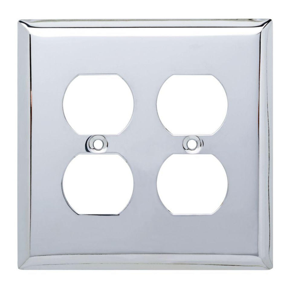 64073 Stamped Chrome Double Duplex Outlet Switch Cover - Flying ...