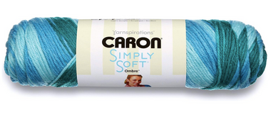 Caron Simply Soft Ombre Teal Zeal 5 oz Acrylic Knitting & Crochet Yarn ...