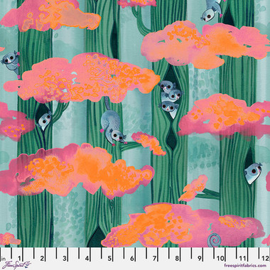 Free Spirit Katy Tanis Madagascar Adventure Dwarf Lemurs Spruce Fabric ...