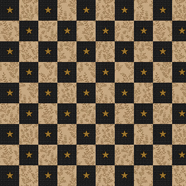 Henry Glass Cavalier Crows Checks Tan & Charcoal Cotton Fabric By The ...