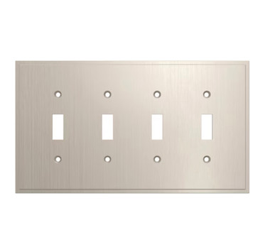 Allen + Roth W35320-SN Satin Nickel Simple Step Quad Switch Wall Plate ...