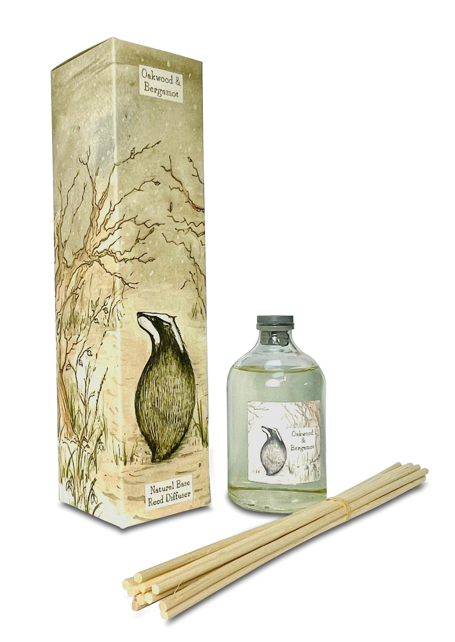 Oakwood & Bergamot 100ml Wildlife Illustrated Reed Diffuser by Heaven ...