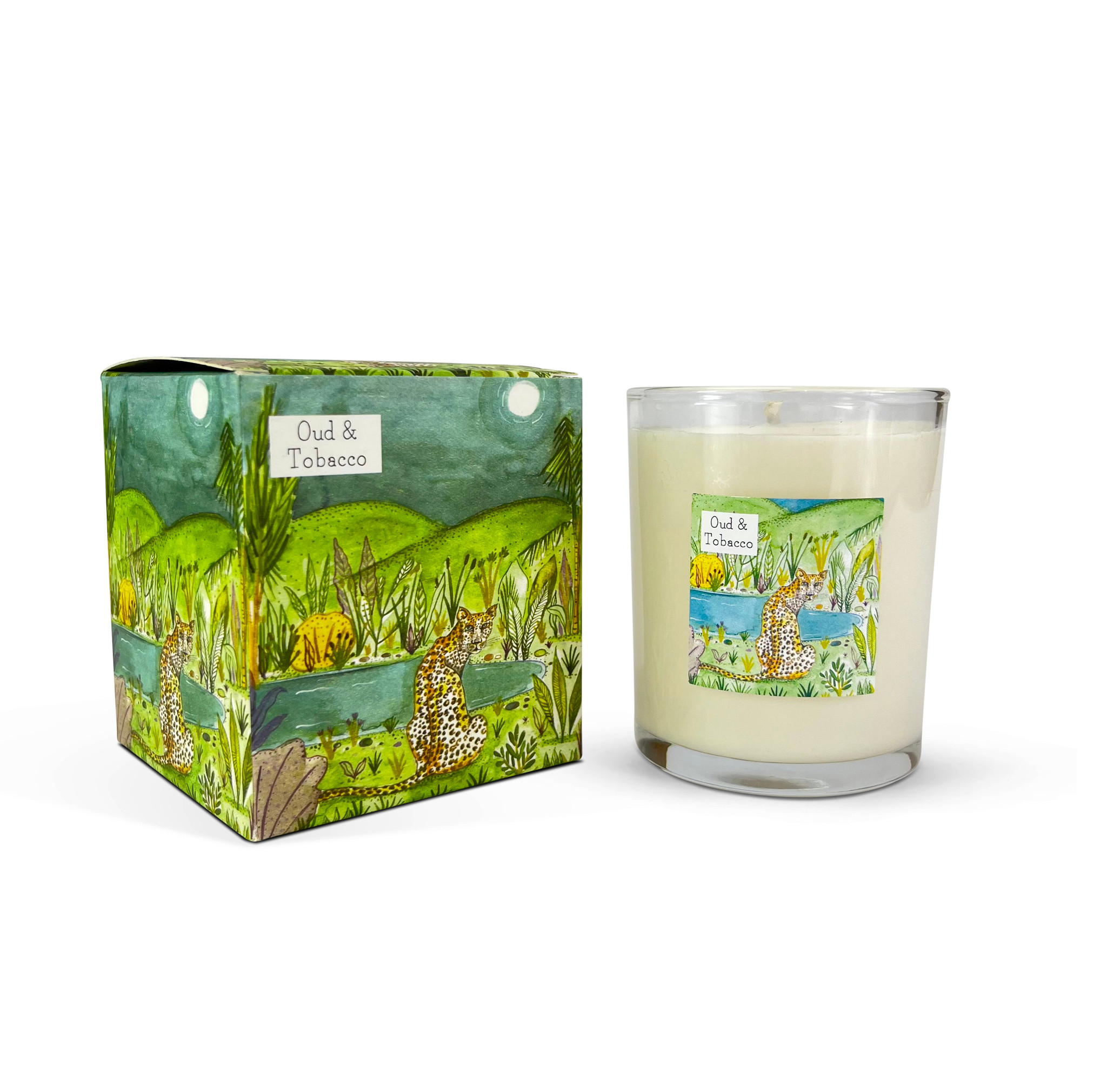 Oud & Tobacco 20cl Jungle Illustrated Candle by Heaven Scent - Heaven ...