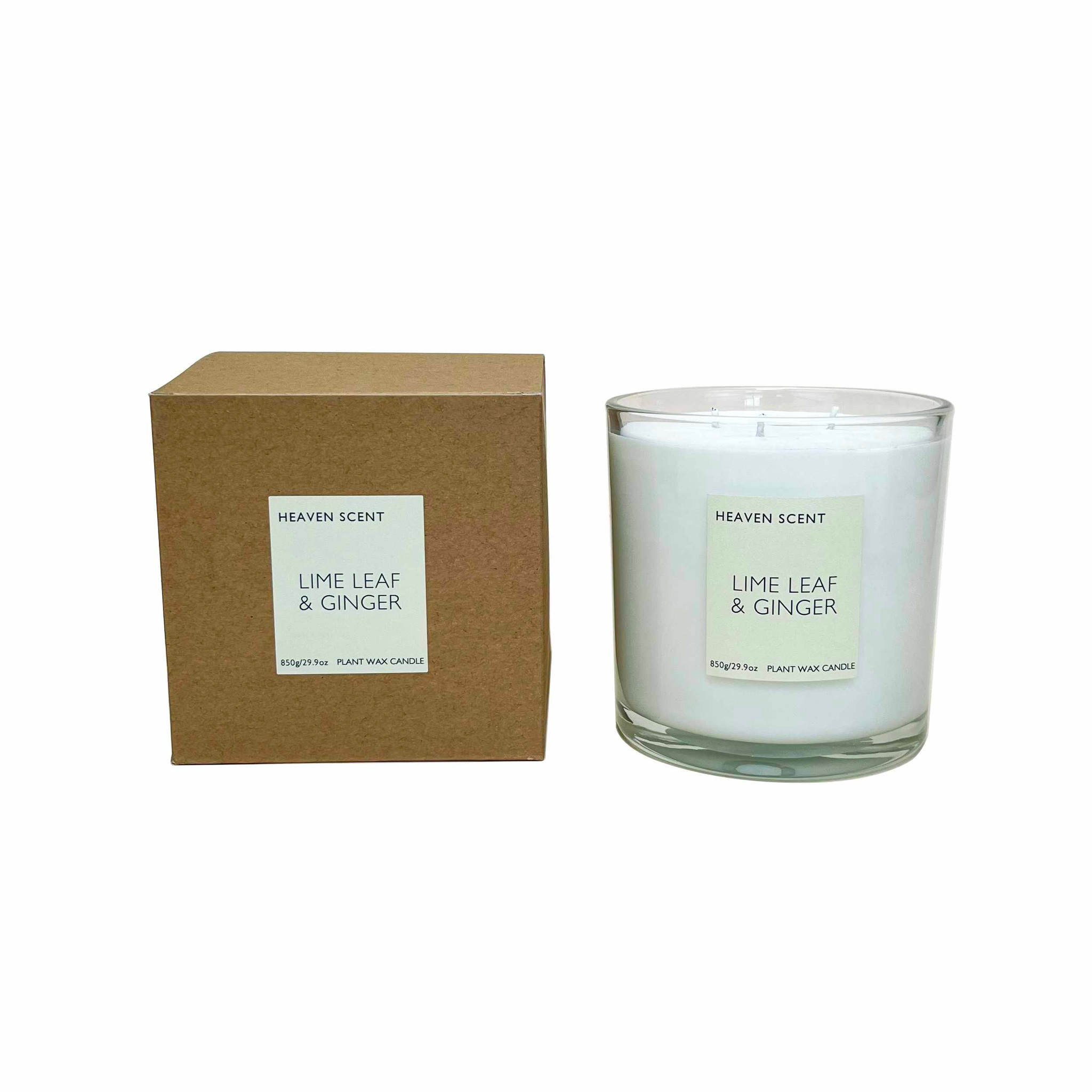 Lime Leaf & Ginger 12 x12cm, Jumbo 3-wick Candle by Heaven Scent