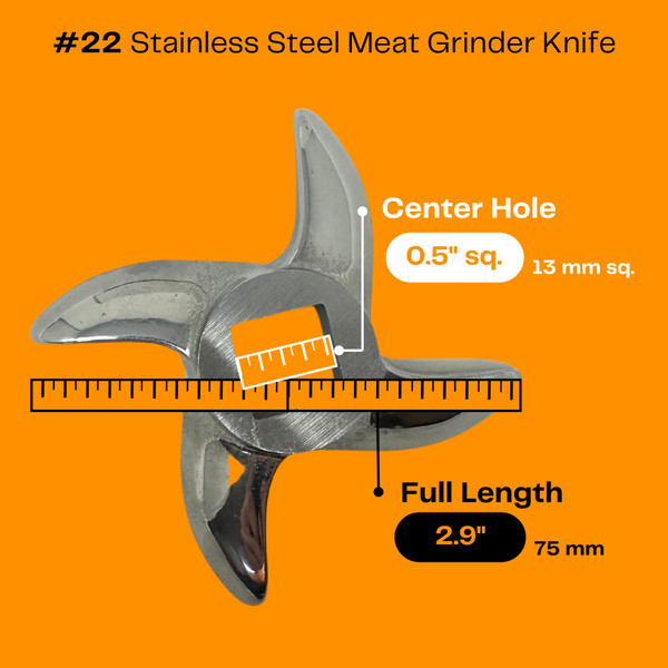 #22 Meat Grinder Knife - Curved (Stainless Steel)