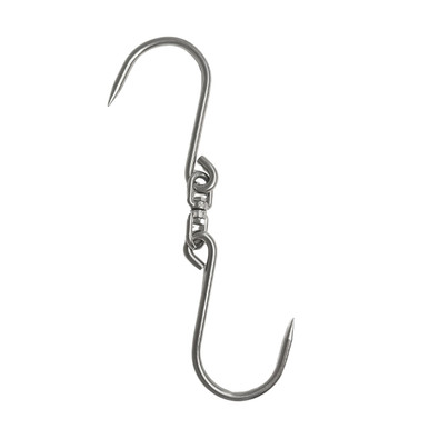 Heavy-Duty Hinged Double Meat Hook – 4-Pack – Stainless Steel