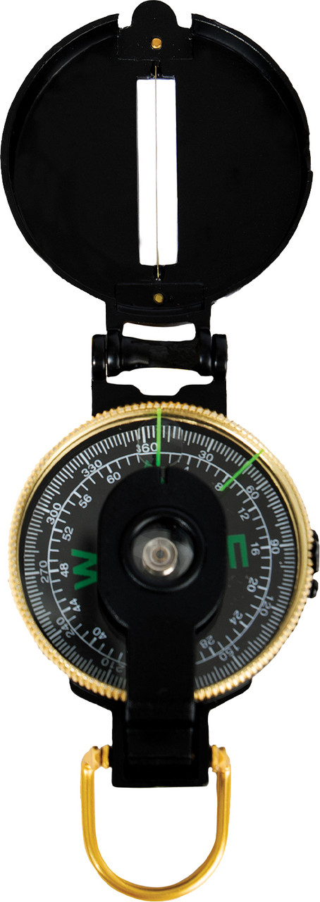 Black Metal Liquid Filled Lensatic Luminous Dial Compass