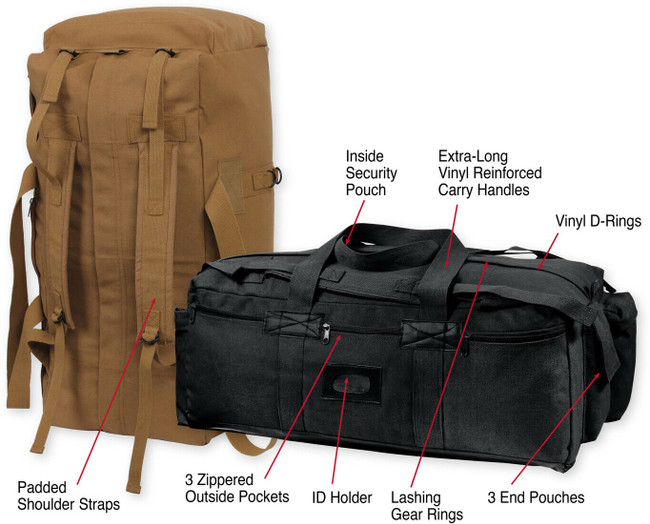 Heavy Duty Cotton Canvas Tactical Duffle Bag Israeli Mossad IDF Carry ...