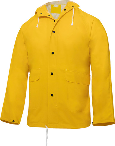 Yellow Heavy Duty Waterproof Rain Jacket Heavy Duty PVC Hooded Rain Jacket