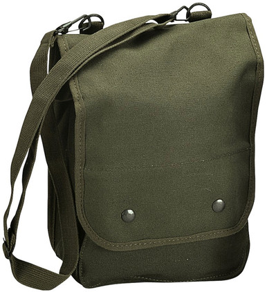Olive Drab Map Case Shoulder Bag Canvas Map Bag w/ Shoulder Strap ...