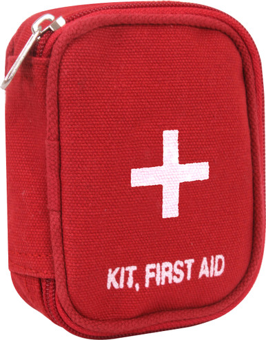 Red First Aid Tactical Canvas Pouch with White Cross Mini Small Side ...