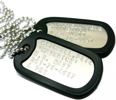 Top Gun MAVERICK Military Authentic Replica Stainless Steel Dog Tag Set ...