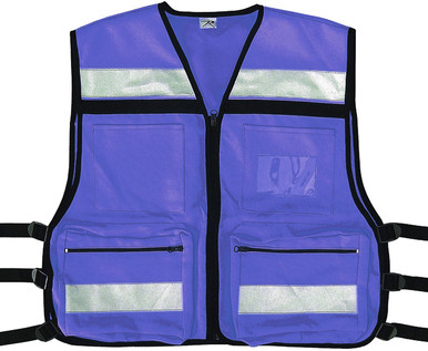 Blue Emergency Rescue Vest High Visibility Safety Hi-Vis Reflective EMS ...
