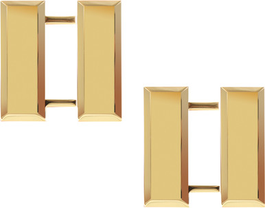 Gold Shiny Polished Captain Rank Insignia Pin - USA Made