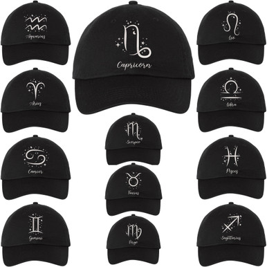 Zodiac Sign Embroidered Dad Hat | Adjustable Unisex Cap with 12 ...