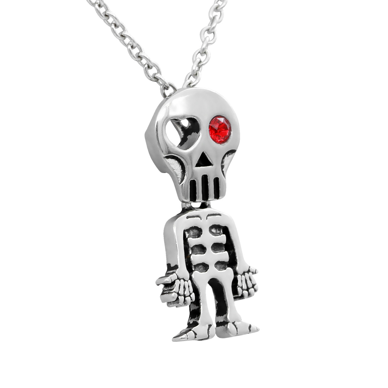 Love-Struck Red Eye Skeleton Necklace - Controse