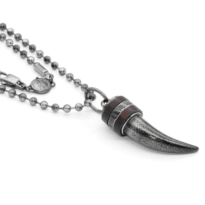 Steel Tribal wolf tooth Necklace - Controse